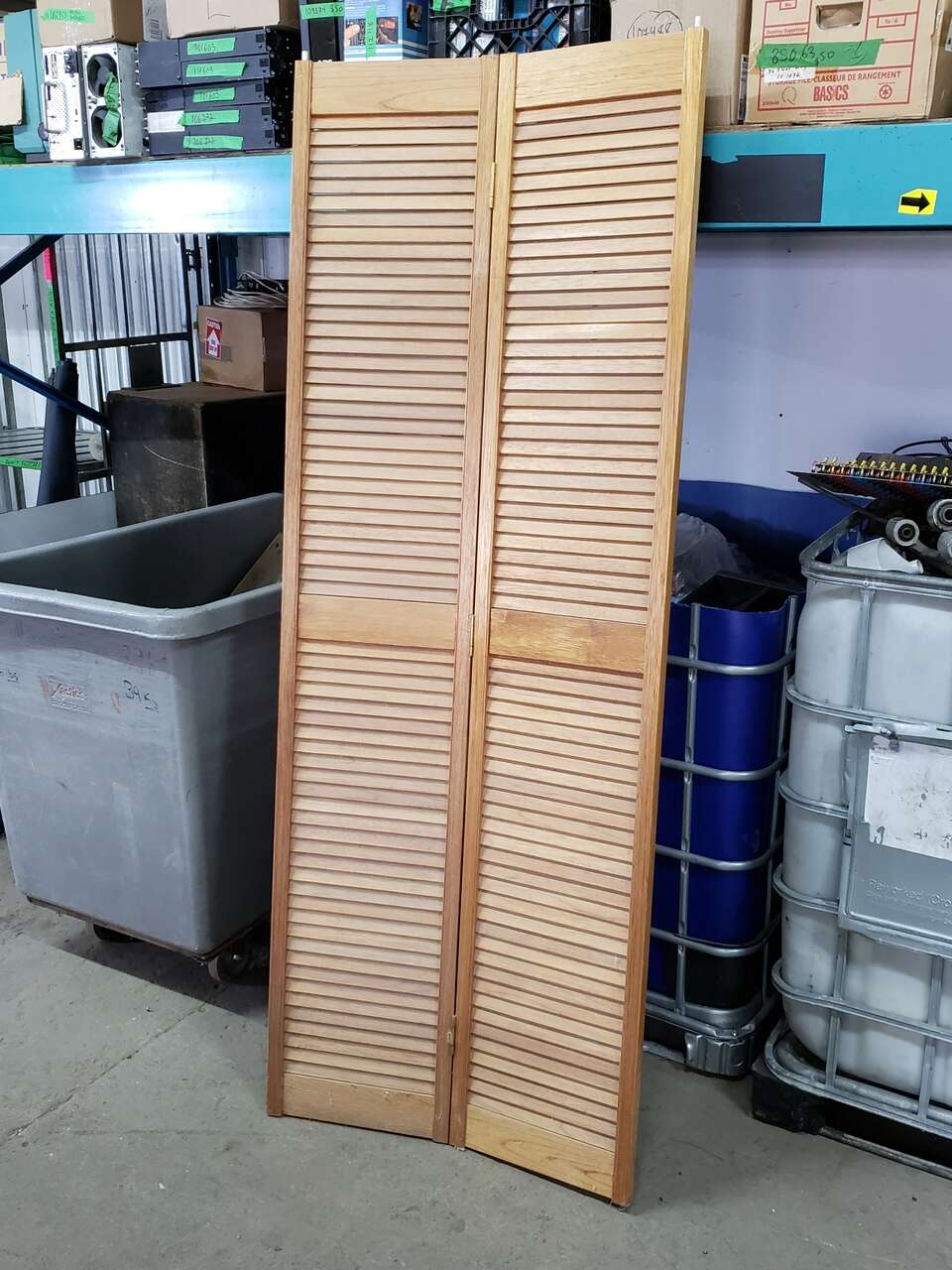 Porte de garde-robe en bois - persienne 79''x24'' - RECYBORG